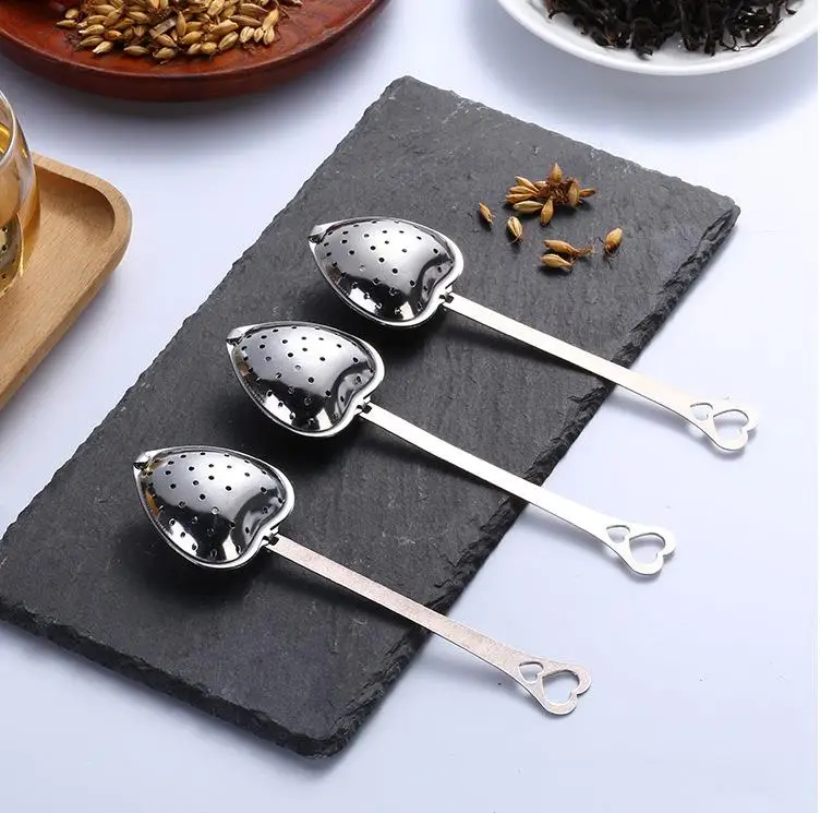 Stainless Steel Heart Shaped Tea Infuser Spoon Strainer Filter Scoop ...