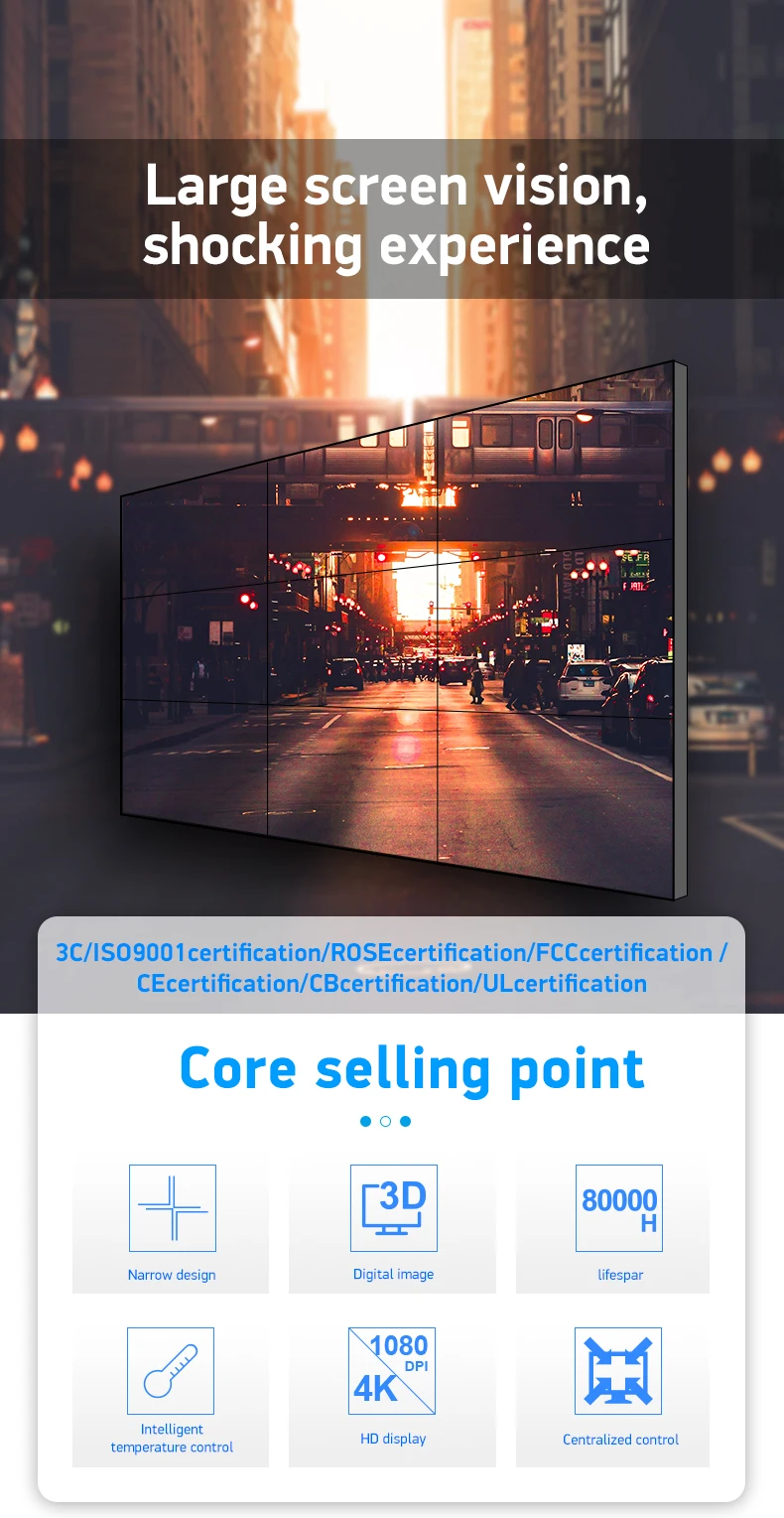 A+ Screen 46 Inch LCD Video Wall with Auto Temperature Controller
