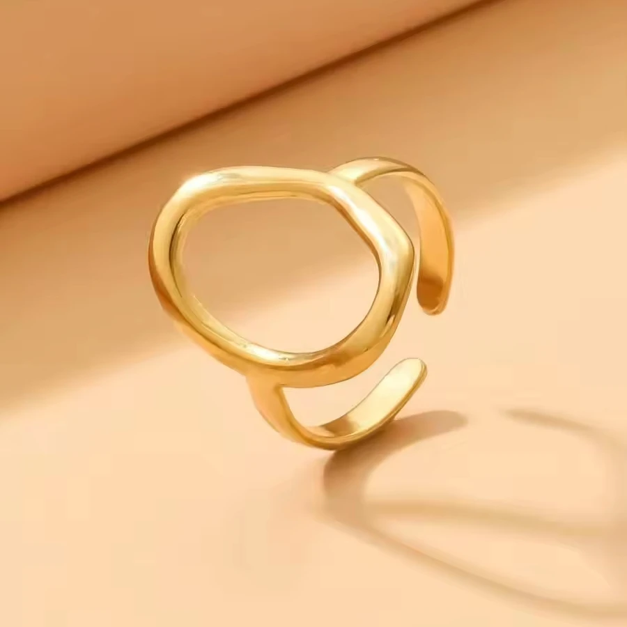 INS Simple Baroque Style Stainless Steel Gold Plated Hollow Geometric ...