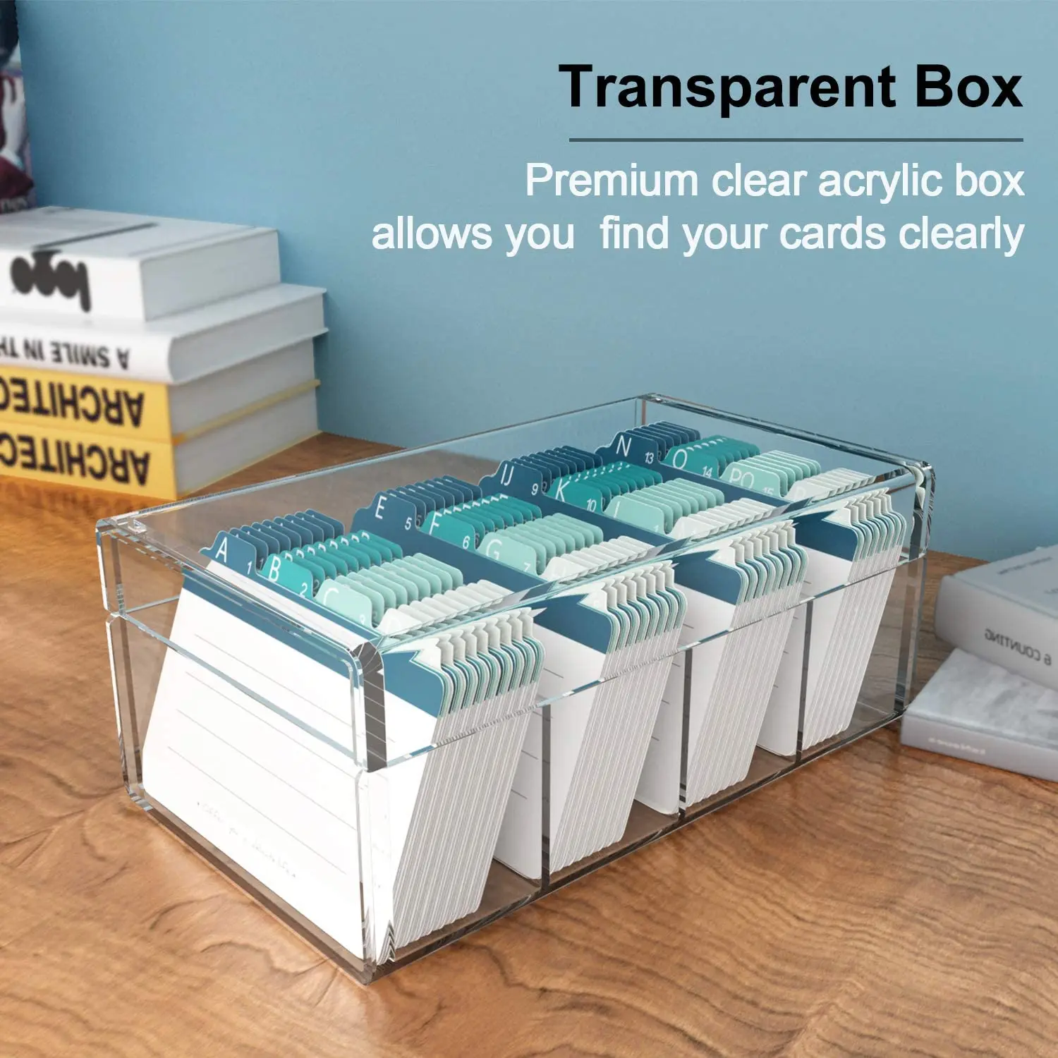 Card Organizer Acrylic Clear Business Card Holder Index Cards Organizer ...