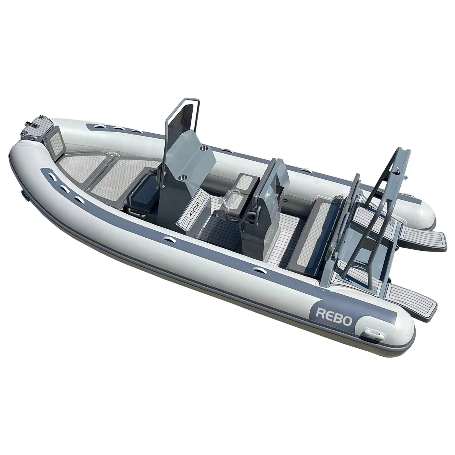 Grey Sport Boat 18ft Aluminum RIB560 Hypalon Orca Deep V Hull ...