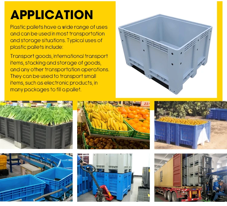 1200*1000 HDPE Heavy Duty Storage Solid Stacking Plastic Pallet Box ...
