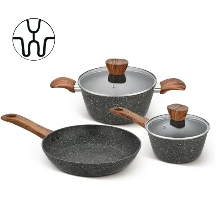 3.5mm Forged Aluminum Cookware Pan Aluminum Cookware Set Induction ...