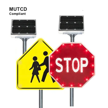 Mutcd Pedestrian Walk Sign Power Solar Solar Usa Flashing Traffic Signs ...