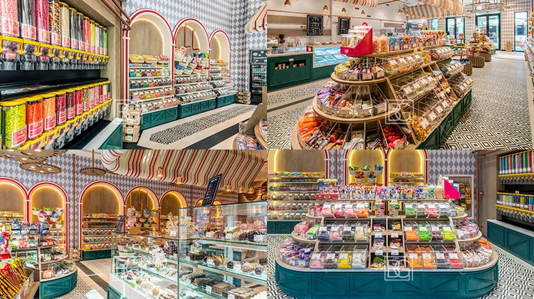 Luxury Giant Candy Cane Wooden Cabinet Sweet Display Racks Chocolate ...