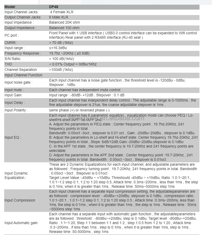 DP48 4 IN 8 OUT Digital Processor - Perfect Sound Quality