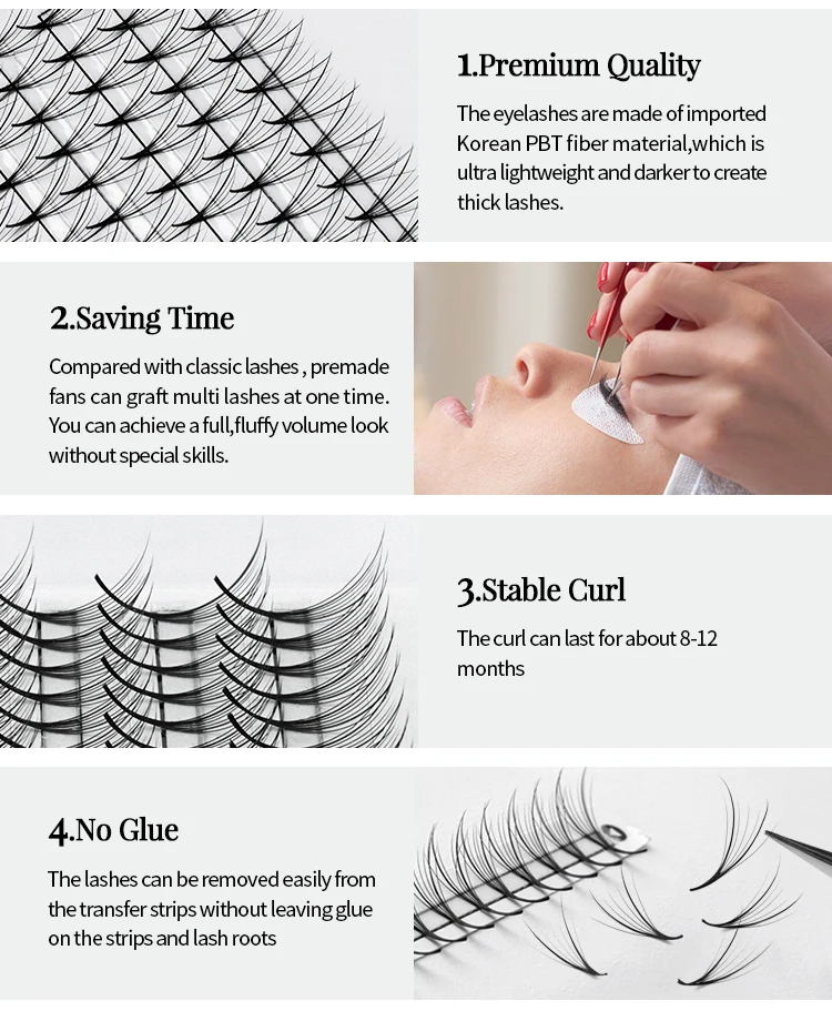 9d Phoenix Volume Fans Upgraded Yy Lash Extension Matte Black C D 0.05 ...