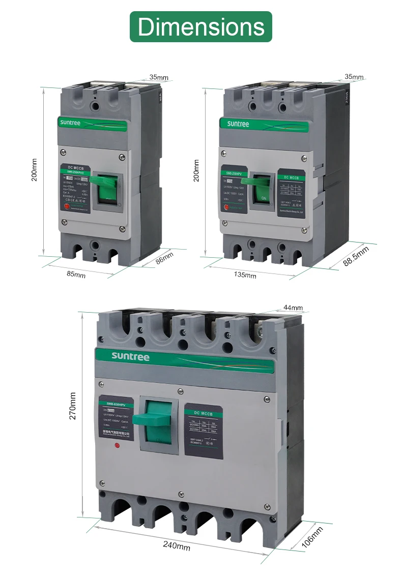 DC MCCB 1500V for Solar Systems - Reliable Overload Protection