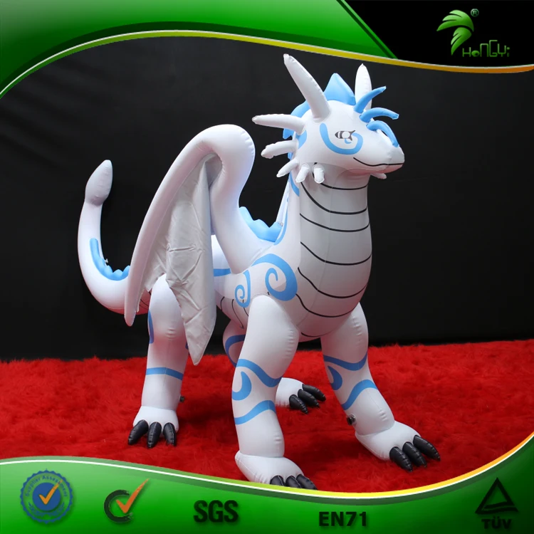 Hongyi Custom Inflatable Flying Blue Dragon With Long Tail and Wings ...