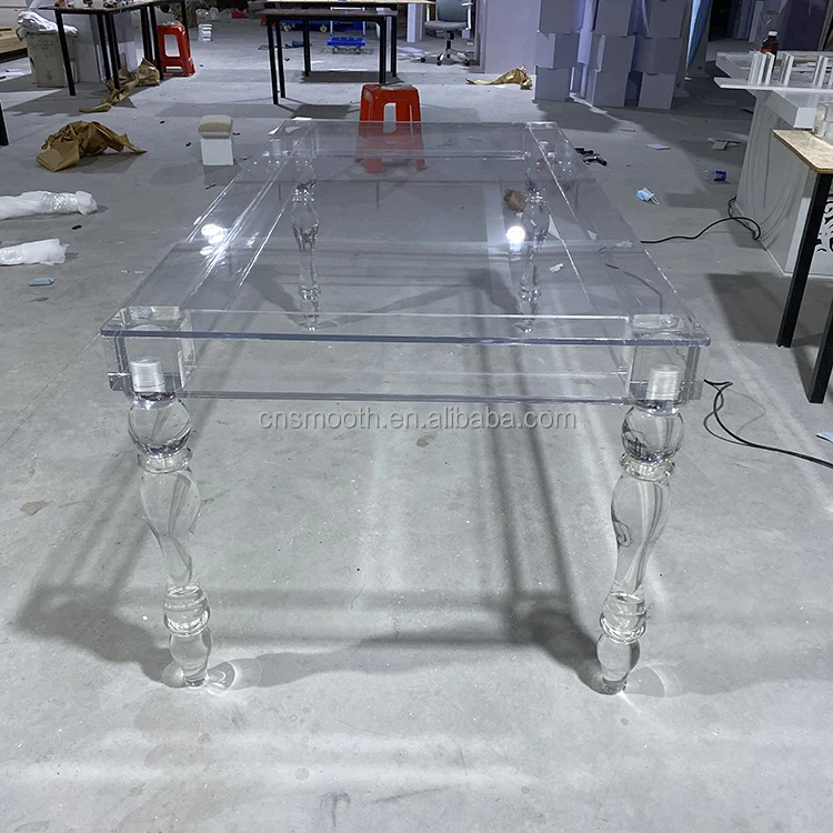 Wedding Modern Clear Decorate Acrylic Table Acrylic Bridal Table ...