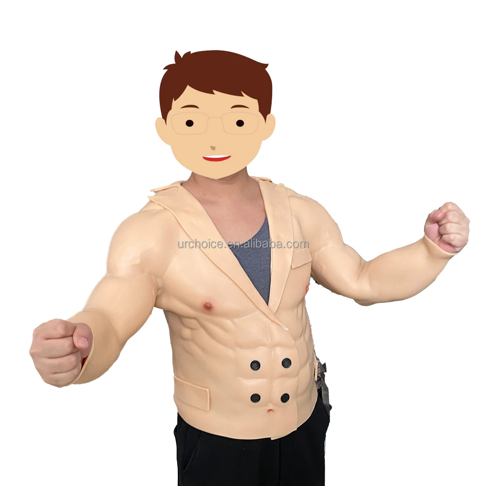 Latest Realistic Muscle Enhancer Shirt Jacket Male Macho Silicone ...
