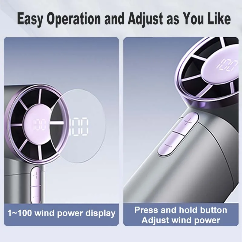 Portable Mini Jet Fan - High Speed Air Blower with Type-C Charging