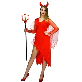 Halloween Party Cosplay Devil Costume For Women Beautiful Lady Red ...