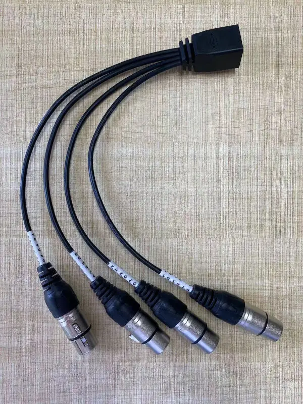 New Ethernet Rj45 To 4 Channel Splitter 3 Pin Xlr Male Adapter Snake ...