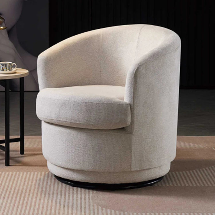 Simple Modern Single Bedroom Leisure 360 Swivel Lounge Chair Linen ...