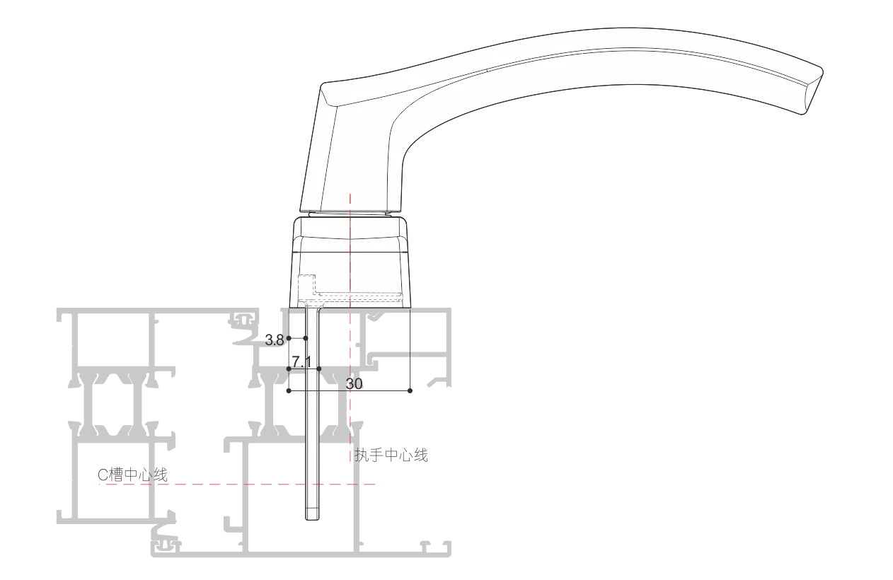 CMECH Spindle and Fork Drive Handle - High-End Window Accessories