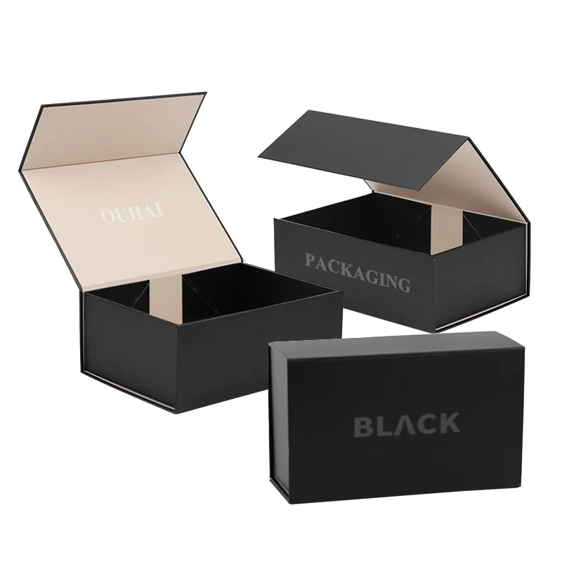 Custom Luxury Black Cardboard Packing - Magnetic Gift Box