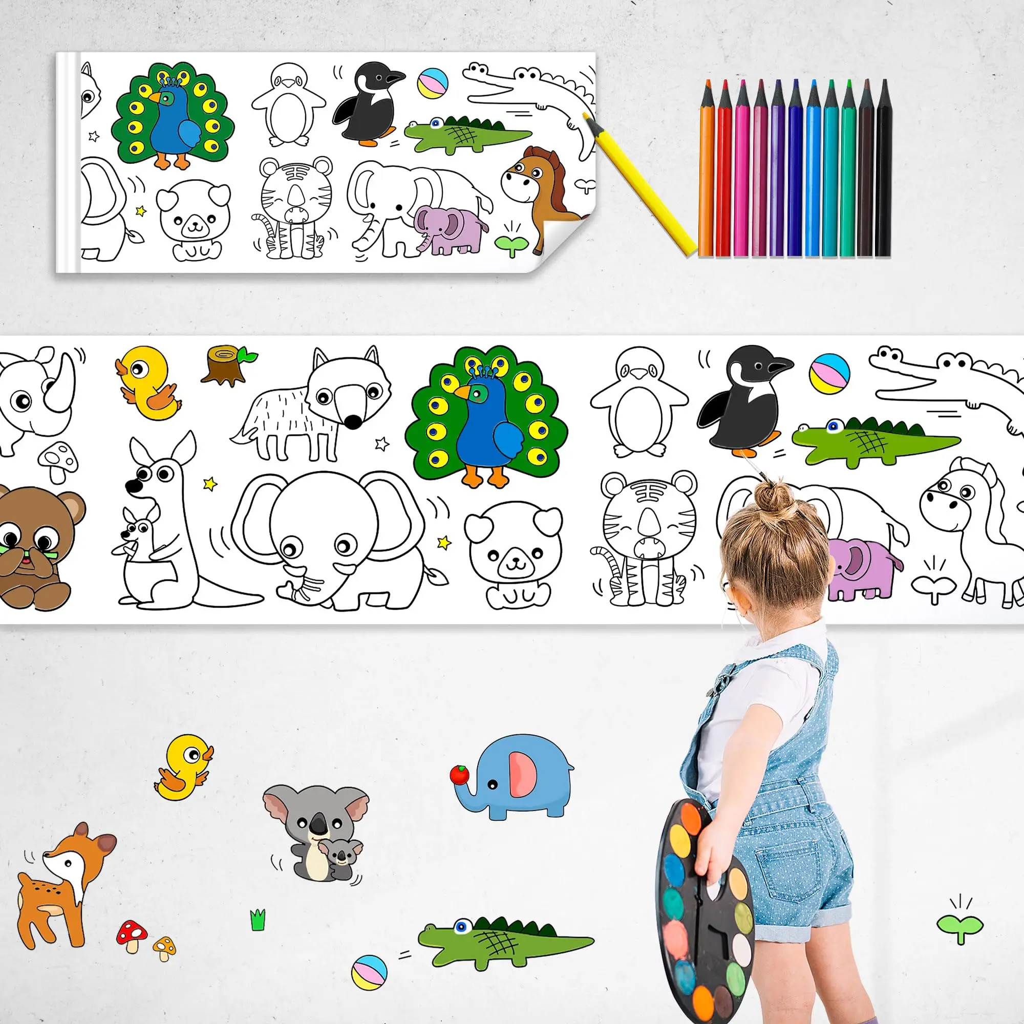 Children's Drawing Roll Coloring Paper Roll for Kids,Drawing Paper Roll ...
