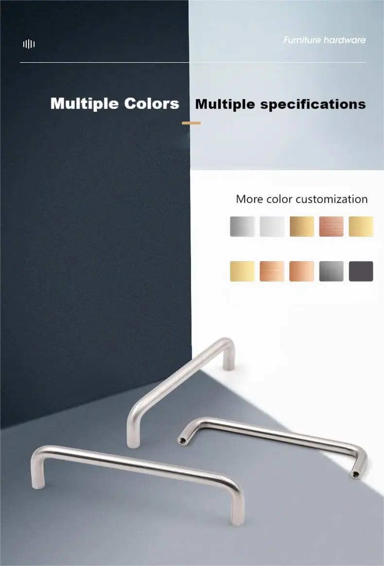 Stainless Steel U-Shaped Handles for Kitchen & Furniture