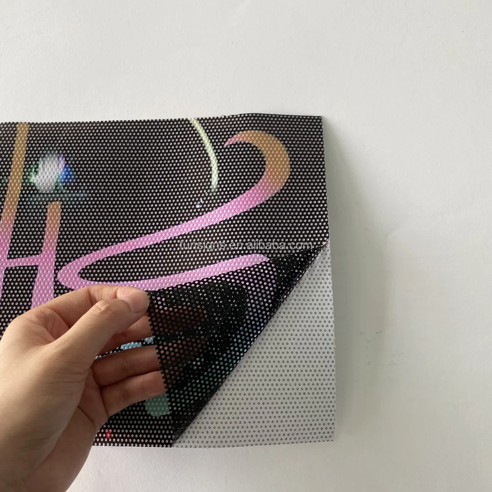 Perforated Window Stickers Custom Mesh Vinyl Sticker Printing ...