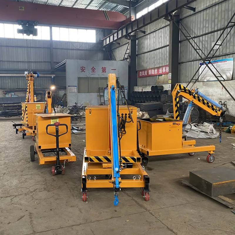 Small Telescopic Arm Warehouse Mobile Crane Portable 1 Ton Hydraulic ...