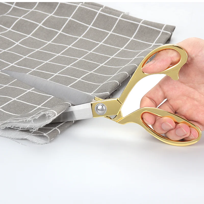 Professional Stainless Steel Gold Sewing Tailor Scissors Fabric Cloth ...