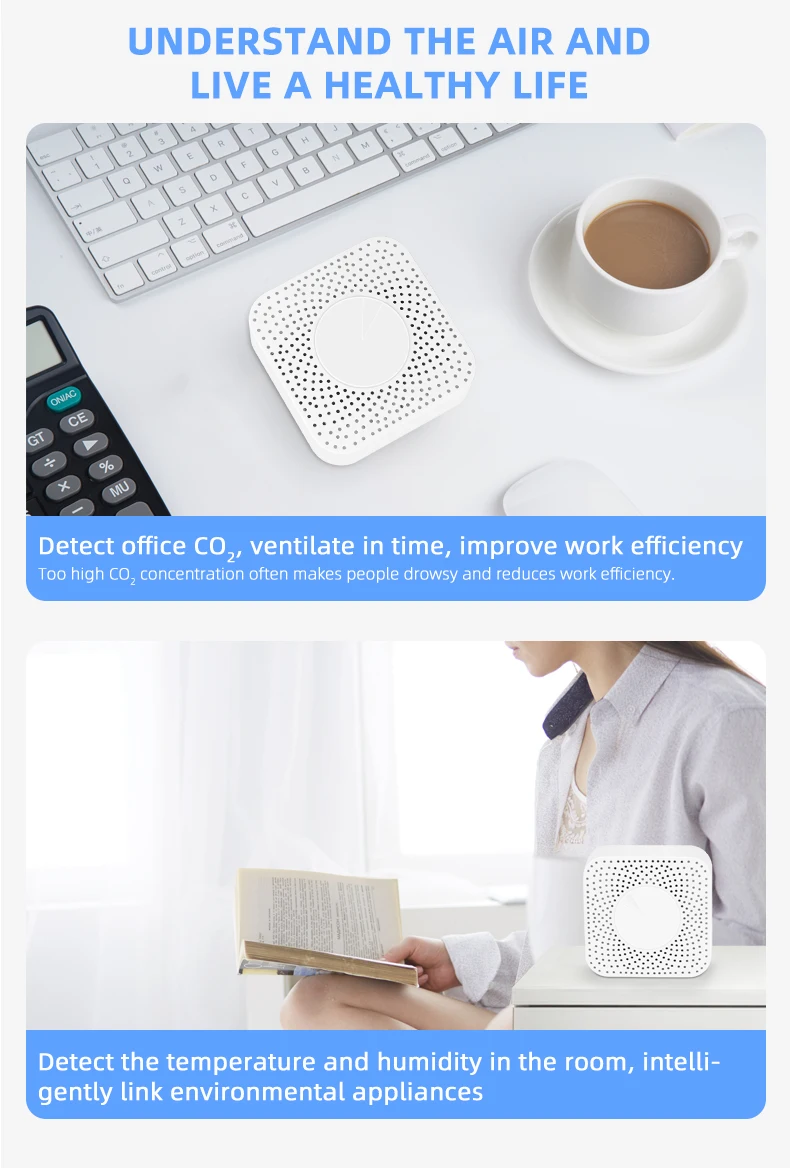 Tuya Zigbee Smart Air Quality Meter Controller Pm2.5 Co2 Carbon Dioxide ...