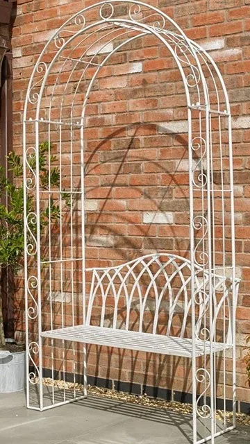 Metal Garden Arbor Gothic Galvanized Metal Garden Arch Climbing Plants ...