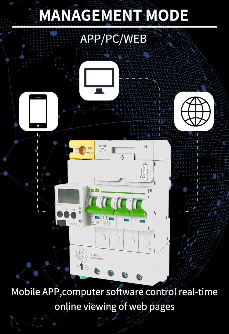 Smart Metering Breaker with 3G, 4G, and Wifi Connectivity