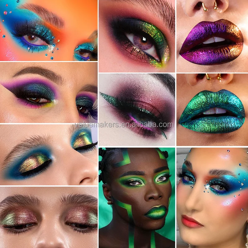 49 Colors Shiny Multichrome DuoChrome High Pigment Glitter Eyeshadow ...