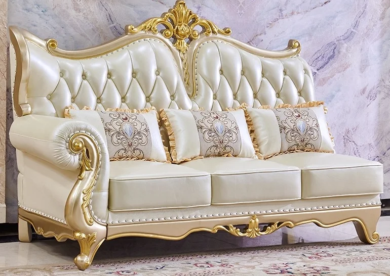 Luxury European Sofa - Pure Leather Couch for Living Room