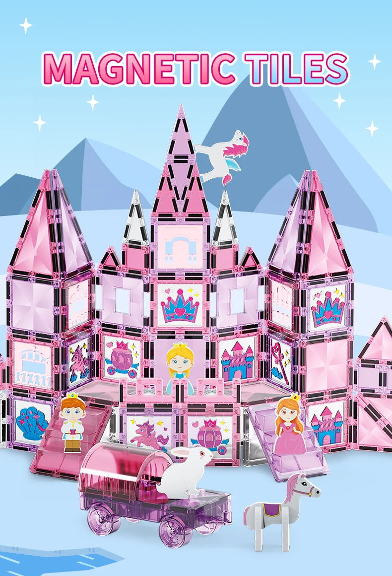 Frozen Castle Princess Magnetic Building Blocks Toys - OEM Available