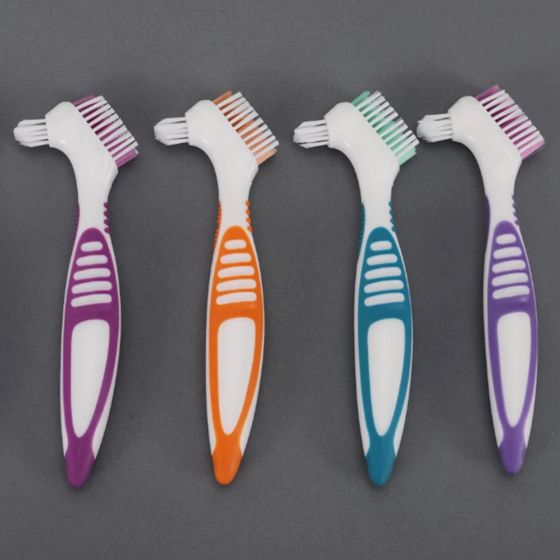 Colorful Nylon Bristles Denture Toothbrush False Teeth Cleaning Brushes ...