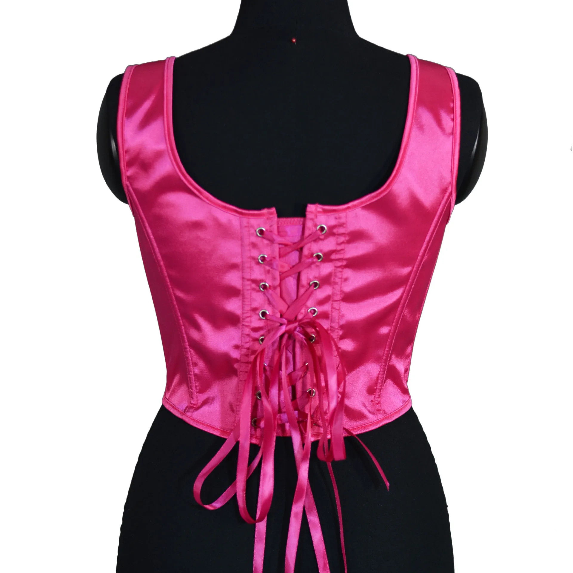 Overbust Corset Waist Satin Bodice Sexy Shapewear Female High Street ...