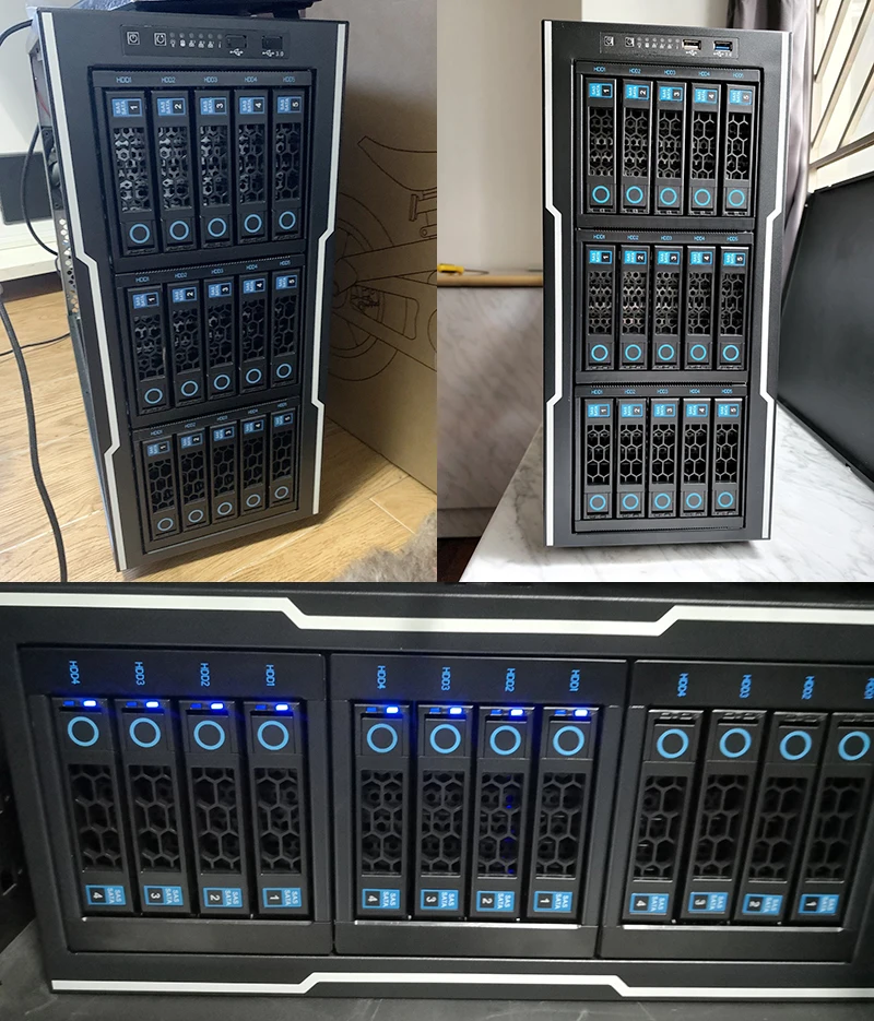 ZhenLoong Full Tower PC Case for ITX, MATX, ATX & EEB with 15 Drive Bays