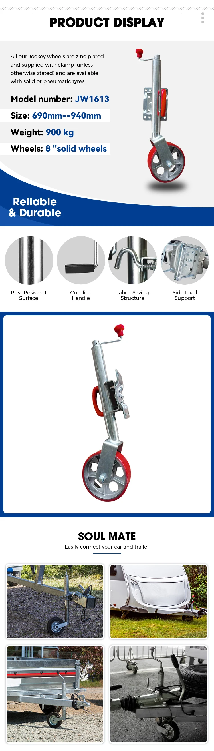 Trailer Jockey Wheel Jack Trailer Jockey Wheel 900kg Jockey Wheel - Buy ...