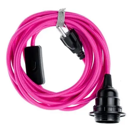 Lamp Holder E27 Base Bulb Socket Pendant Light Fabric Cord