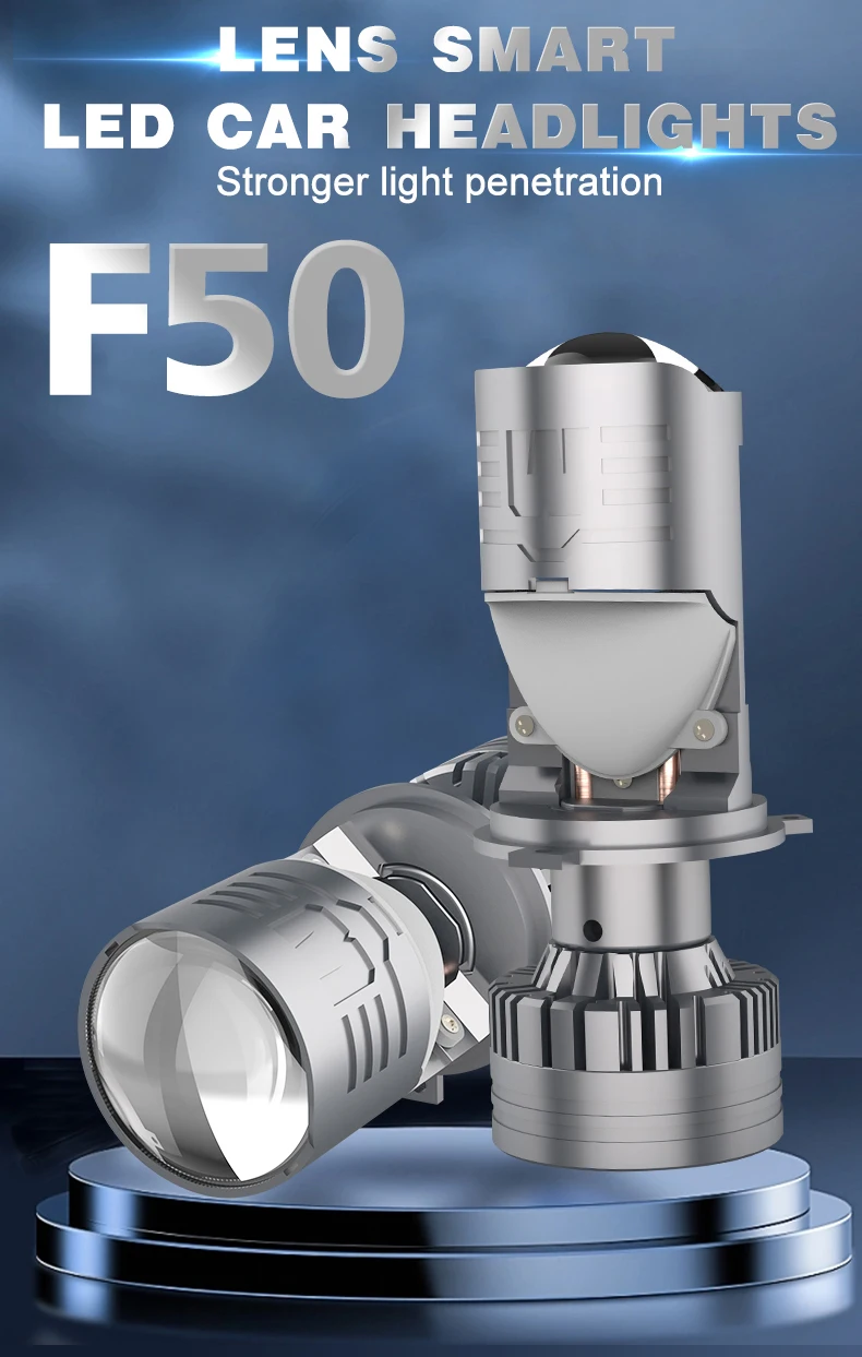 F50 Double Copper Tubes 120W LED Headlights for Cars