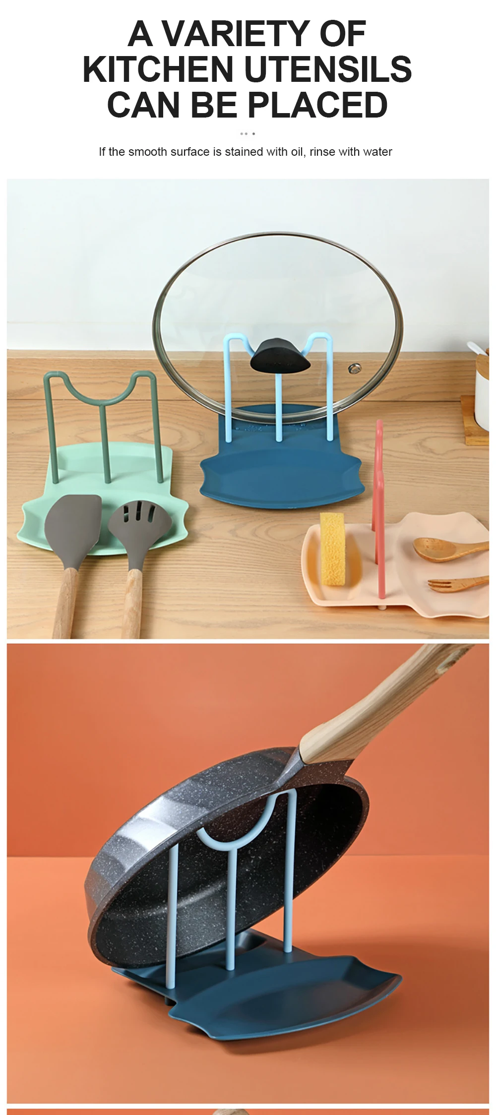 Kitchen Spoon Holders Fork Spatula Rack Shelf Organizer Plastic Spoon ...