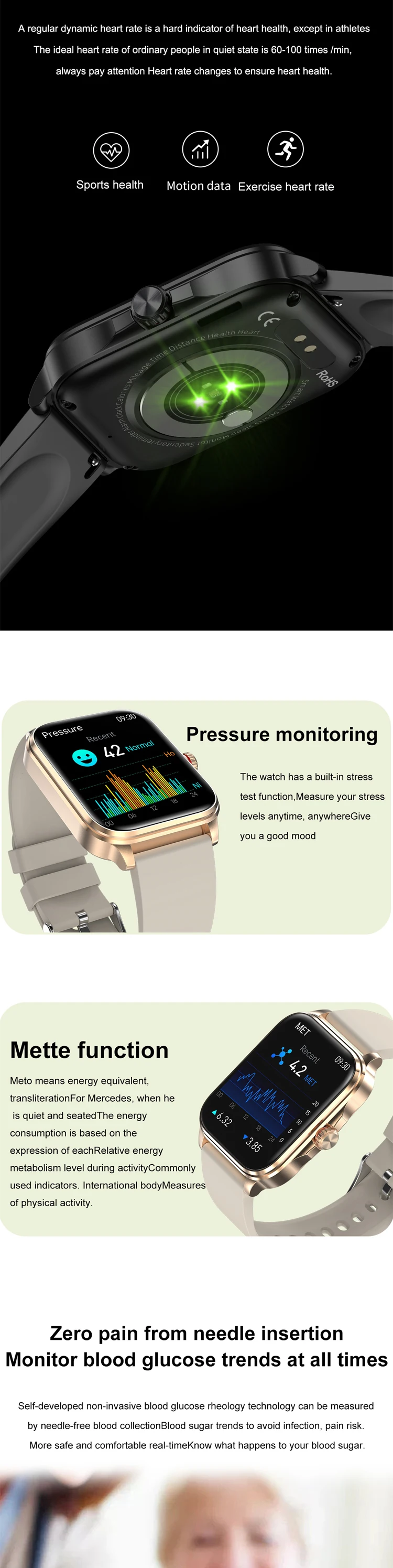 T90 Smart Watch Sos Body Temperature Blood Oxygen Health Watch Cheap ...