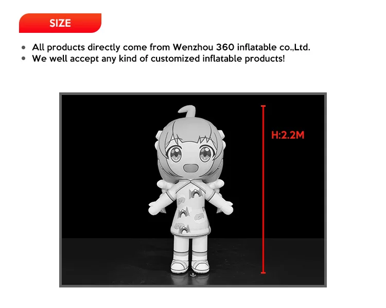 Moving Inflatable Girl Mascot - Custom Advertising Costumes