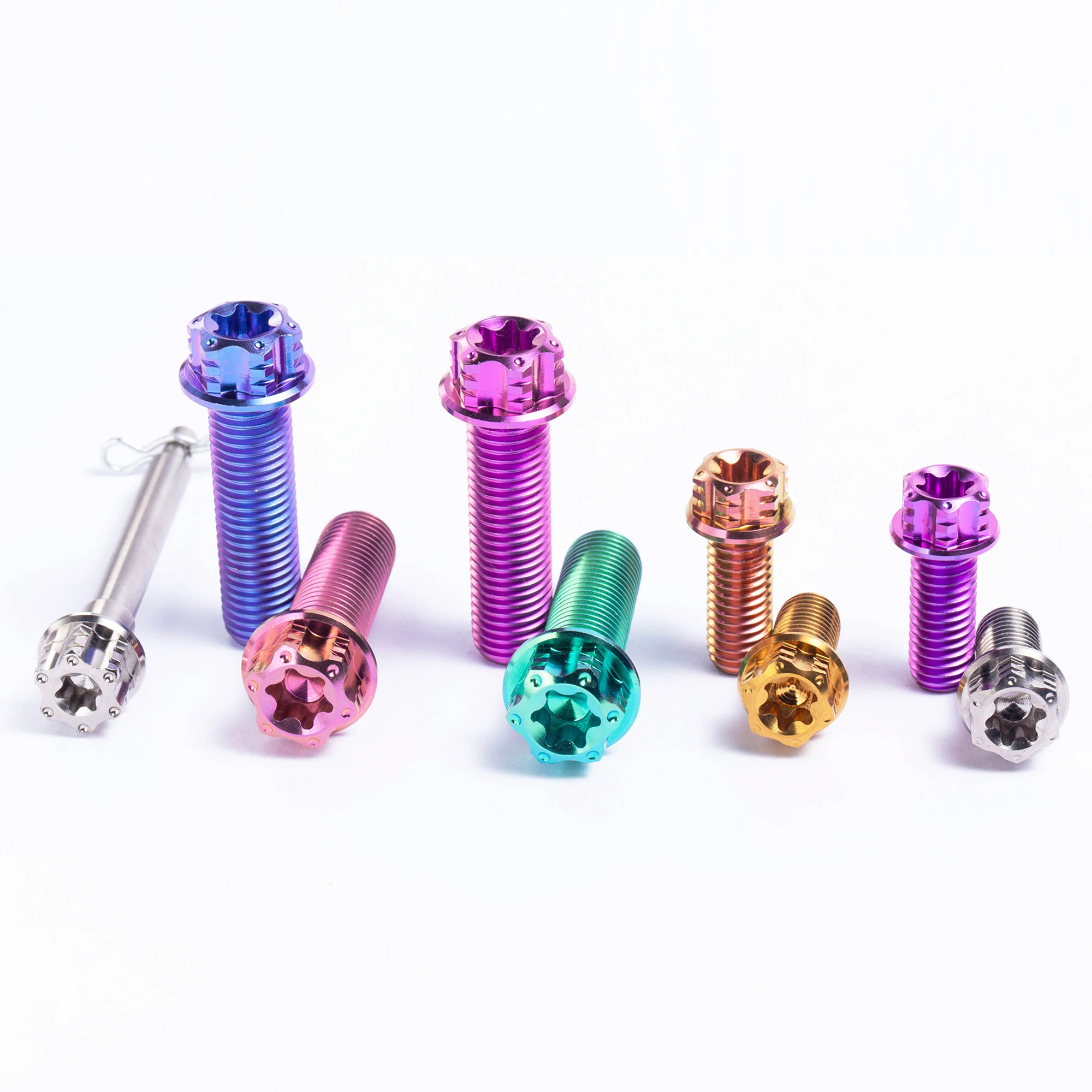Anodized Titanium Screws Flange Titanium Bicycle Bolt12 Point M6 Gr5 ...