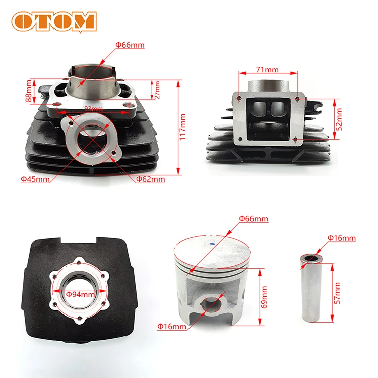 OTOM Motorcycle Engine Parts - Cylinder Block Kit for YAMAHA DT175