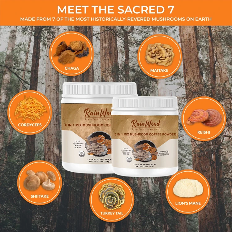 Private Label Mushroom Coffee Powder Mushroom Blend Powder Mix Mushroom ...