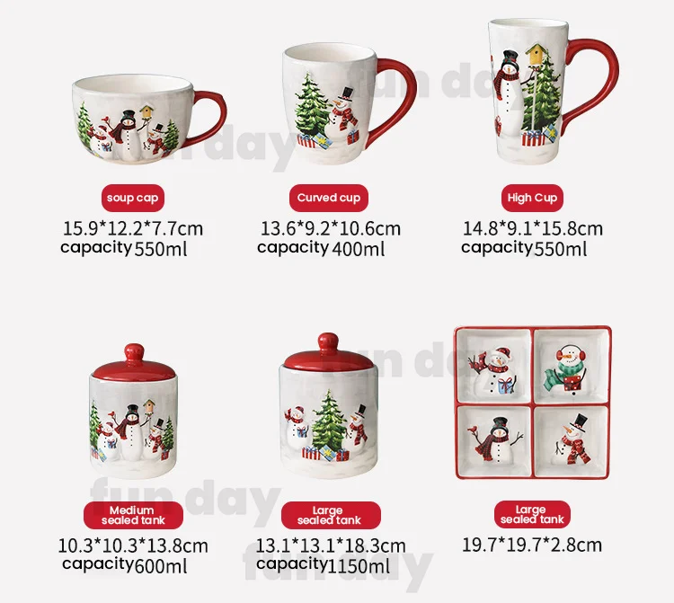 Eco-Friendly Ceramic Dinner Plate Set for Kids - Christmas Dinnerware ...