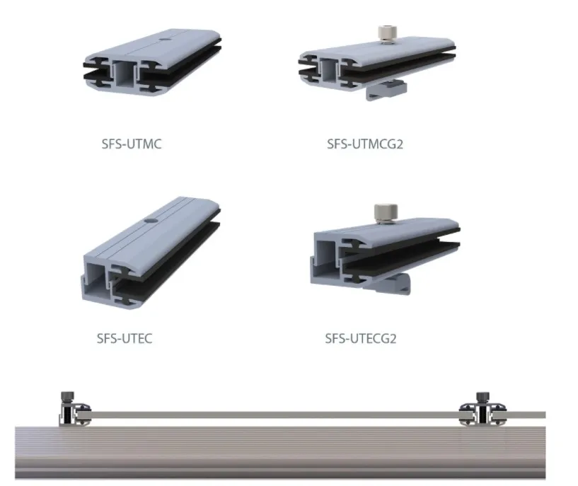 End Mid Clamp Thin Film Solar Panel Clamp Frameless Module Clamp for Solar Panel Mounting System ...