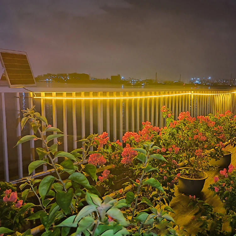 Custom Solar Cob Led Strip Dimmable Waterproof Garden Solar Powered RGB ...