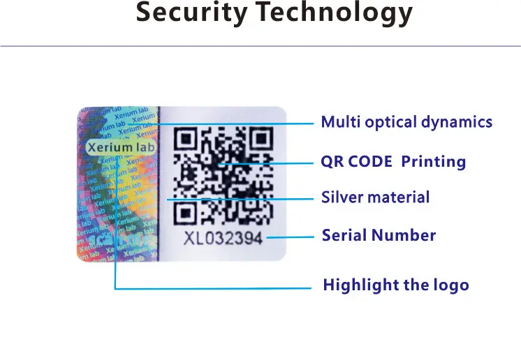 Custom Logo Printing Security Authenticity Holographic QR Code Sticker