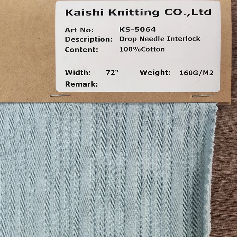 Custom Liberty Drop Needle Interlock 100% Cotton Fabric