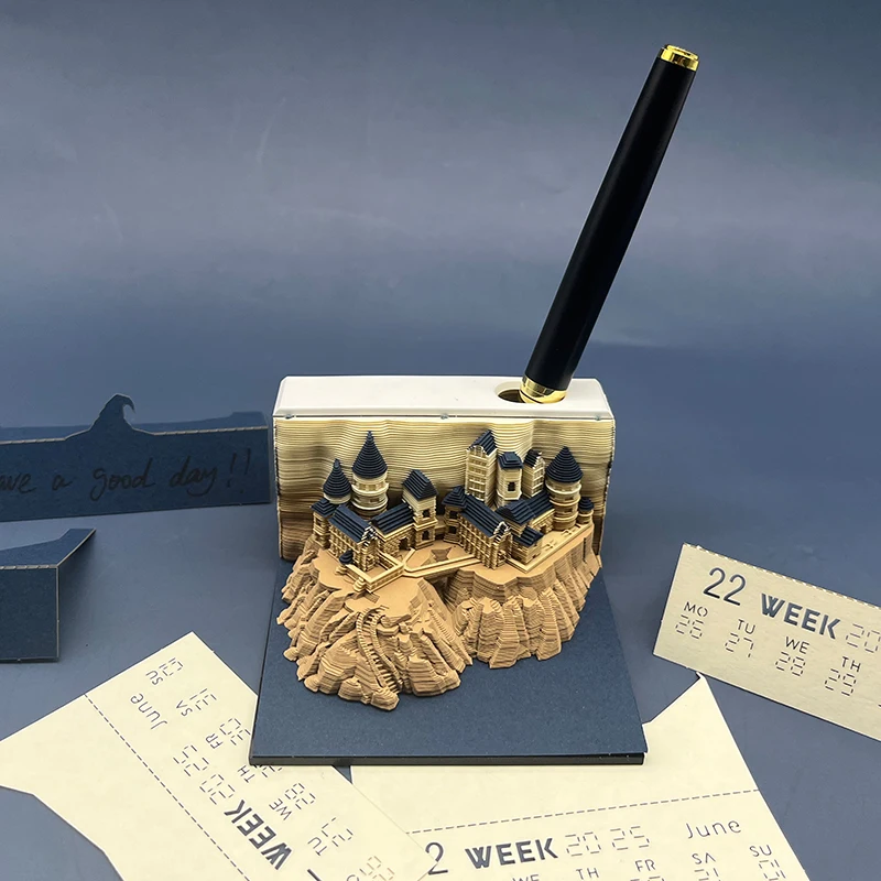 Custom Hary Hogwarts Castle 3D Model Notepad Paper Art Bookmark Hand ...